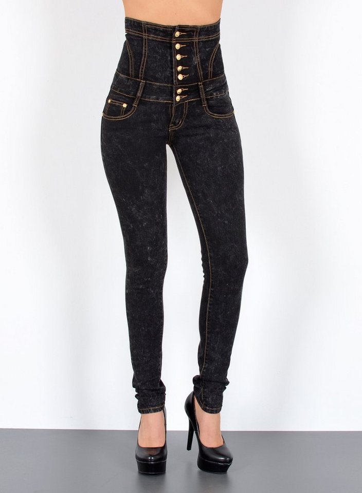 Esra Skinny Fit Jeans J11 Damen Skinny Jeans Damen High Waist Jeans